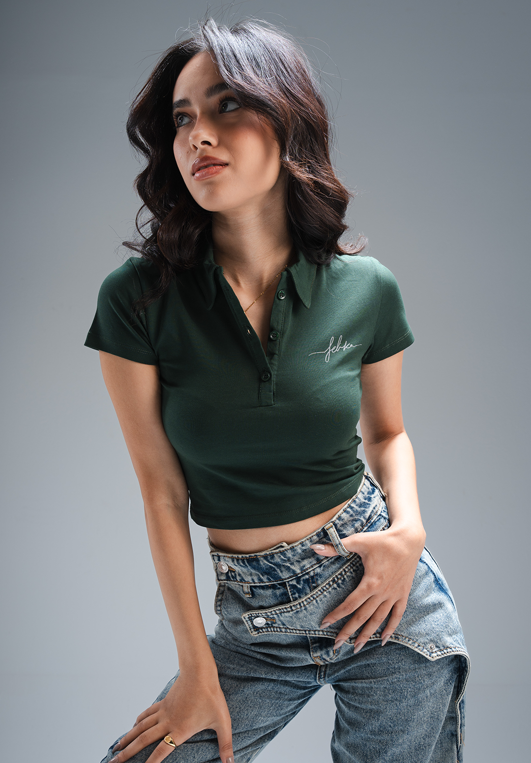 Cropped polo-shirt – jelika